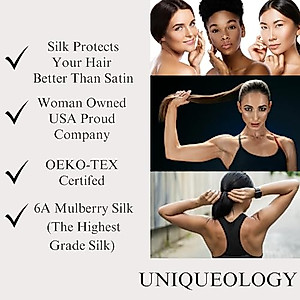 Uniqueology Hair Ties No Damage - Hair Ties for Thin Hair - Silk Scrunchies for Hair - Mini Hair Ties - No Damage Hair Ties - Silk Scrunchies for Hair Sleep -Mini Scrunchies - Anti Breakage Hair Ties