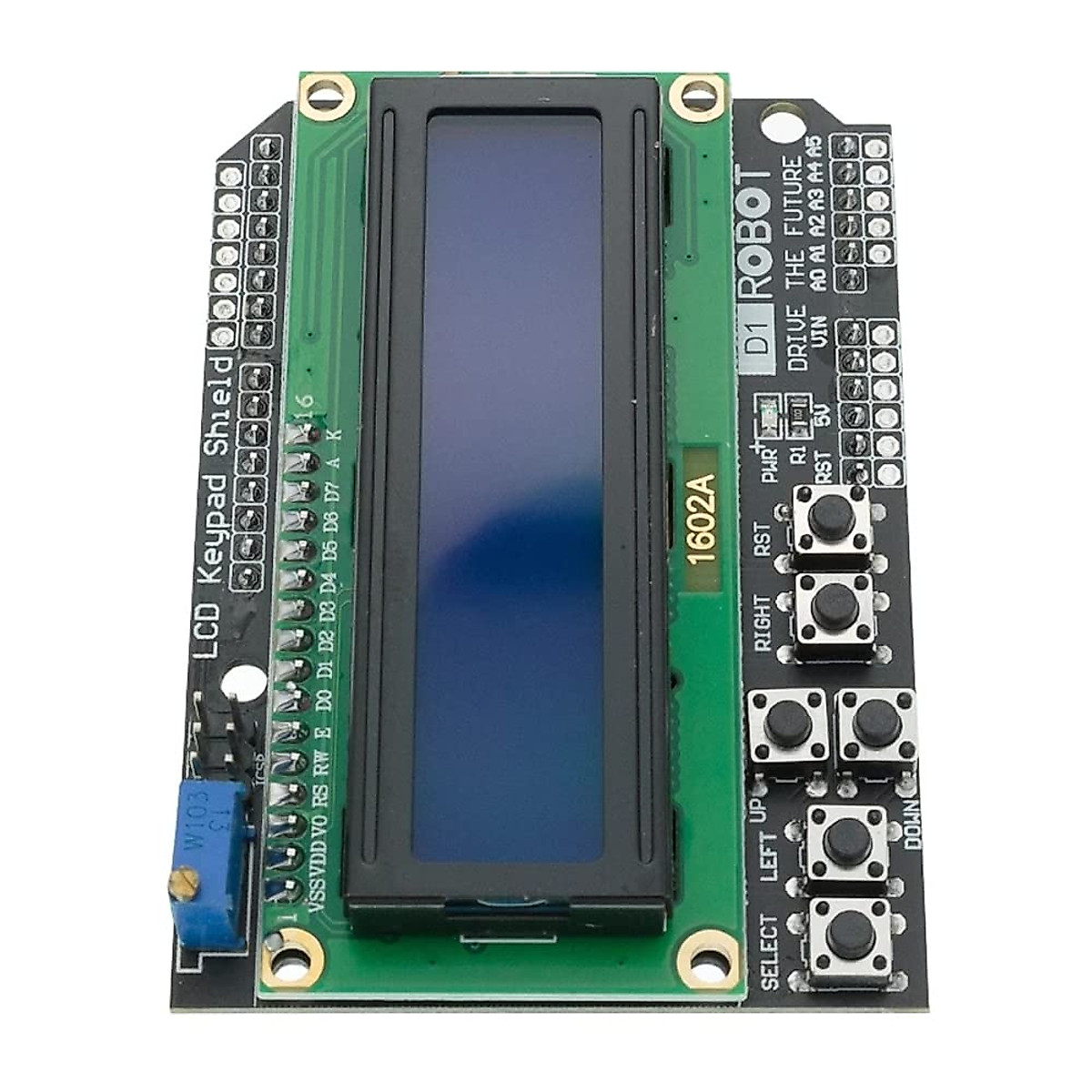 1602 LCD Keypad Shield 1602 LCD Expansion Shield Board Blue Backlight 4.5-5.5V for Arduino Duemilanove Robot 1pcs