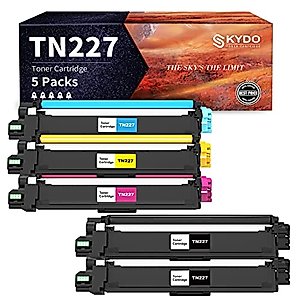 TN227 Toner Cartridge Replacement for Brother TN227 TN-227 TN227BK/C/M/Y TN-227 TN223 TN223BK for MFC-L3750CDW HL-L3210CW HL-L3290CD HL-L3230CDW HL-L3270CDW MFC-L3710CW MFC-L3770CDW Printer (5 Packs)