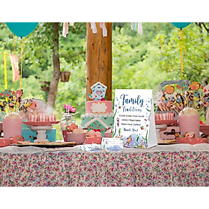 Baby Shower Games Family Traditions Sign, 1 Standing Sign and 50 Cards, Ocean Under The Sea Gender Neutral Decoration, Gender Reveal Party, Bridal Shower Favor Supplies-LT58