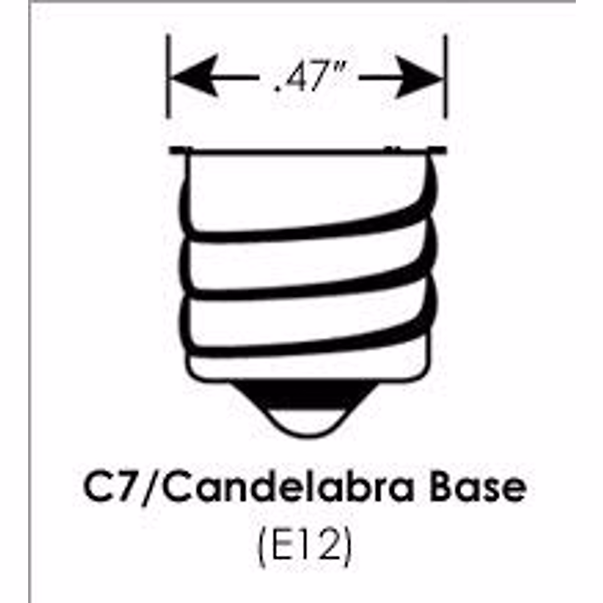 Bioluz LED 4W Filament Candelabra Bulb, E12 Base High Efficiency LED Candle Bulbs, UL Listed, Pack of 6