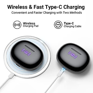 STADOR Wireless Earbuds Bluetooth Headphones 5.3 Clear Call 56H Playback IPX7 Waterproof Stereo Earphones with Wireless Charging Case LED Power Display in-Ear Headset for Workout/Home/Office