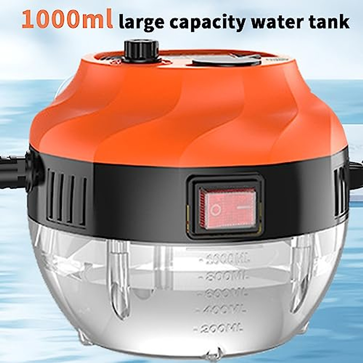 MYWUBAO Handheld Steam Cleaner High Temperature Pressurized Steam Cleaning Machine Portable Car Steamer with Brush Heads for Car Detailing, Kitchen, Bathroom, Grout and Tile(orange)