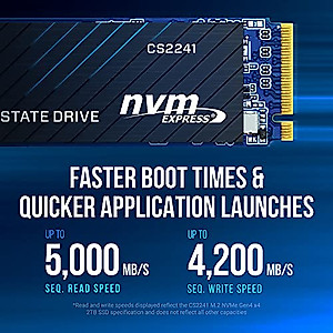 PNY CS2241 2TB M.2 NVMe Gen4 x4 Internal Solid State Drive (SSD) - M280CS2241-2TB-RB
