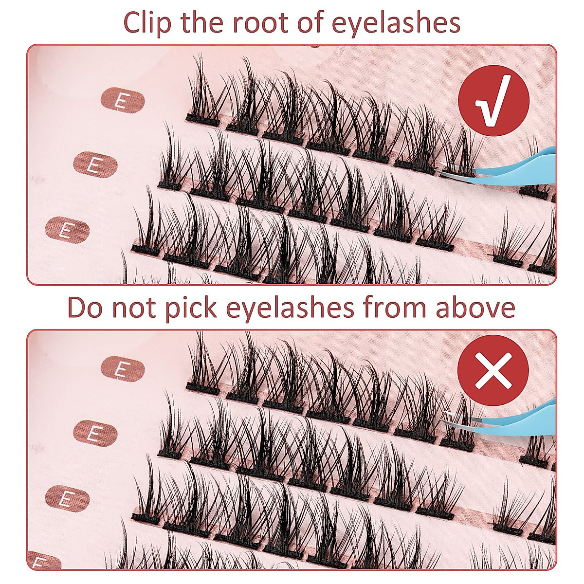 DIY Eyelashes extension, MLEN DIARY 56 cluster wisps lashes 7-12mm cluster eyelash extensions 0.07mm Soft False Eye lash fluffy individual Fake Eyelash natural look