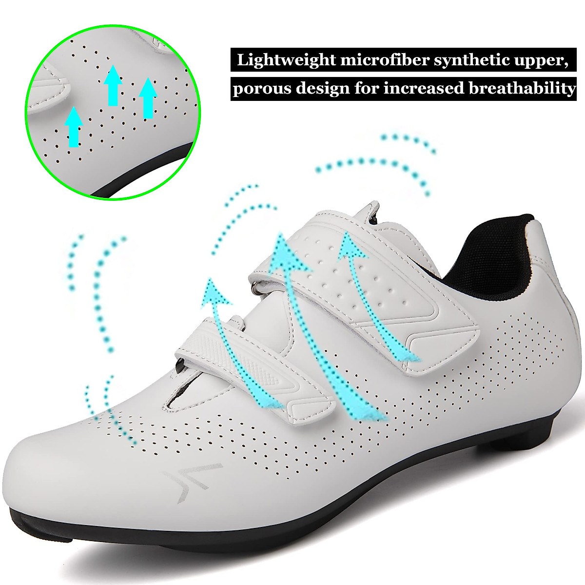 Mens Womens Cycling Shoes Compatible with Pelaton Road Bike Pelaton Shoes Riding Shoes Bicycle Pre-Installed Delta Cleats(2_White,38)