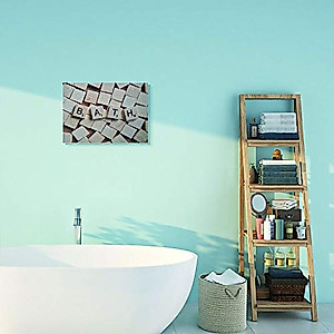 Stupell Industries Bath Scrabble Letters Bathroom Photograph, Design by Artist Daphne Polselli Wall Art, 16 x 1.5 x 20, Canvas