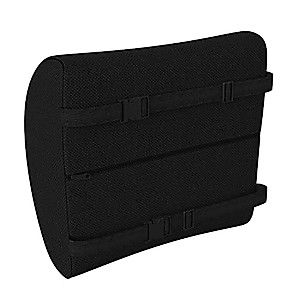 Flash Furniture Rey Lumbar Support Back Pillow Office Chair and Car Seat Cushion with Adjustable Straps and CertiPUR-US Certified Memory Foam, Set of 1, Black