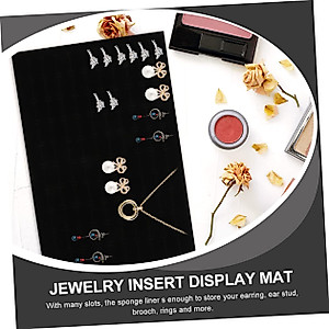 Didiseaon 9 pcs Jewelry Box black stand black choker necklace black sponge Ear Stud Pad black foam ring insert drawer ring organizer earring display tray jewelry insert pad foams pad lining