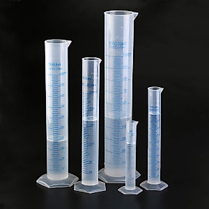 Glass Measuring Cup 5Pack Measuring Cylinder Graduated Cylinder 100ml 2 500ml 1000ml for Science Projects, Pour Spout Measuring Cup