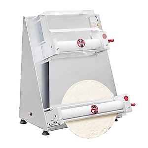 Pizza Dough Roller Sheeter, 110V 370W Automatic Commercial Pizza Press Making Rolling Machine,Stainless Steel Adjustable Thickness Dough Machine for 4-16" Pasta Maker Equipment,Bread Maker Equipment