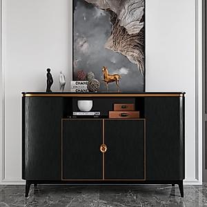 CRE8TIVE Brushed Black Stainless Steel Contact Paper for Appliances 24"x118" Black Peel and Stick Wallpaper Metallic Heat Resistant Waterproof Self Adhesive Vinyl for Kitchen Dishwasher Fridge Cabinet