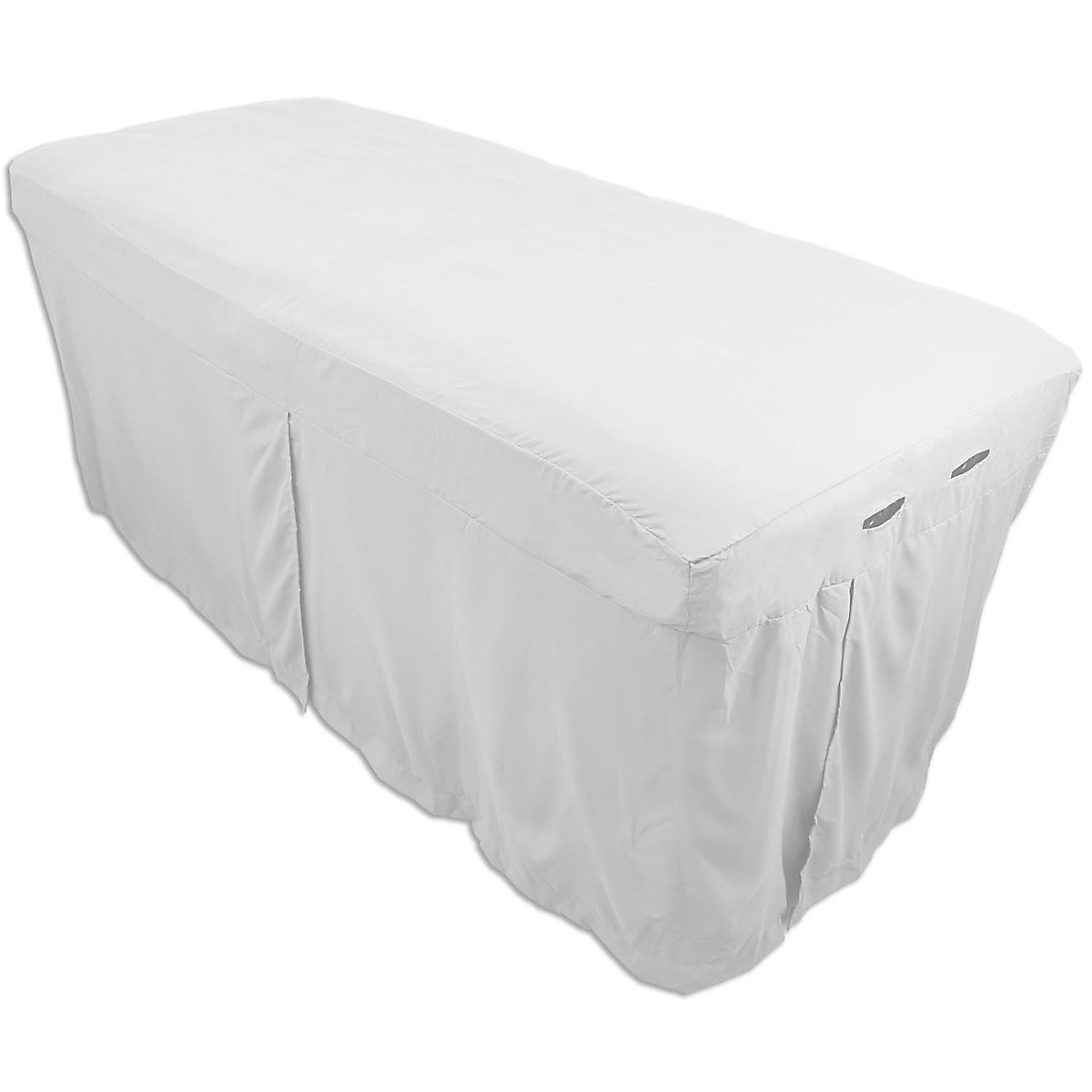 Body Linen Microfiber Massage Table Skirt Massage Table Bed Skirt to Fit Standard Size Massage Tables - Lightweight, Super Soft and Stain-Resisting - White