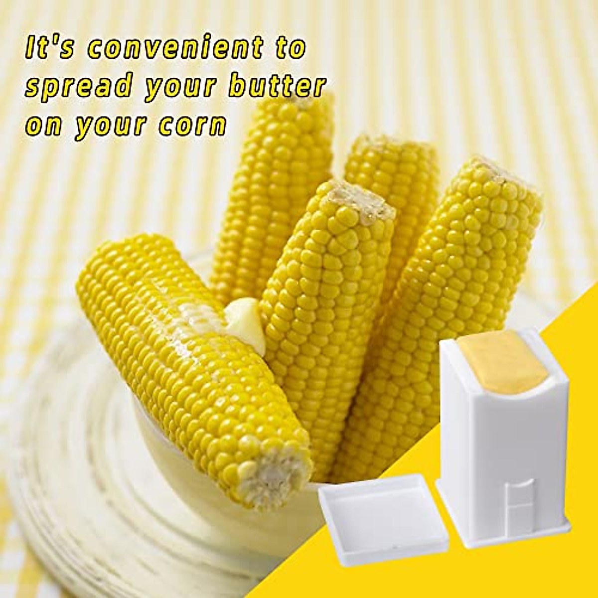 codree 3 PCS Butter Spreader Dispenser-Corn Butter Holder with Built-In Cover-Spreads Butter Dispenser on Waffles Toast Pancakes Bagels