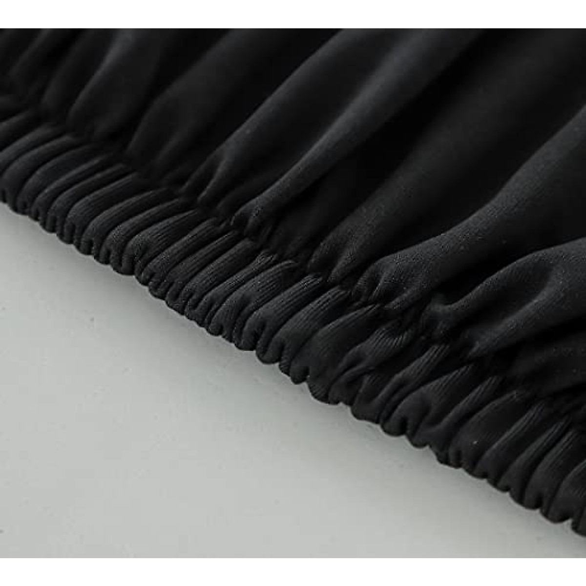 NEWISHER Fitted Tablecloth Oval Elastic Edge Spandex Stretchable Table Top Cover for Dining Picnic Outdoor Camping Patio Black 48 x 68 inch