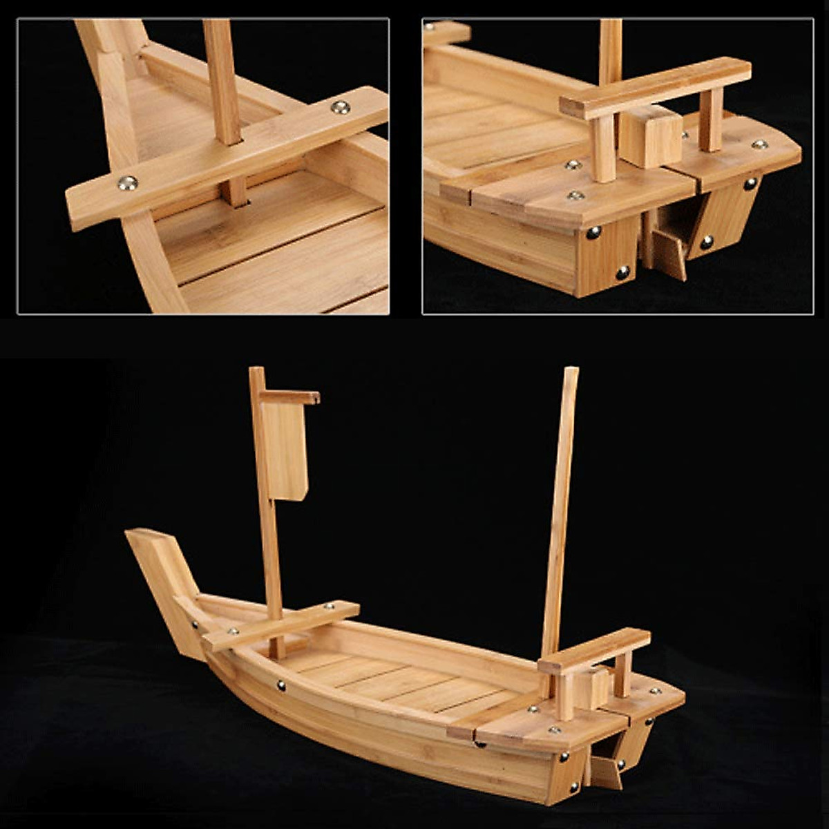 BIPEGE Wooden Sushi Boat Serving Tray, 28 Inch Sushi Plate for Restaurant or Home, Large Size Sushi Tray Serving Boat Plate for Restaurantware (71cm/28inch)