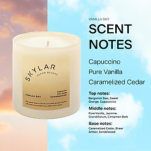 Skylar Vanilla Sky Candle and Wick Trimmer Gift Set- Non-Toxic Clean-Burning Candles with Soy Coconut Wax, Soy Candles for Home, Scented Candles USA Made & Hand-Poured