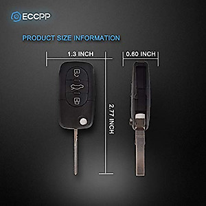 ECCPP 2PCS Uncut Keyless Entry Remote Control Car Key Fob (Shell Case) for A udi A4 for Audi TT/ A6 Quattro / A8 Quattro/Allroad Quattro/TT Quattro 4D0837231E 4D0837231P MYT8Z0837231