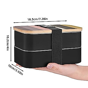 A Warm And Rustic Colour Scheme Adult Lunch Box, Bento Box, With Cutlery Set Of 3, 2 Compartments, Rectangular, Lunch Box For Adults