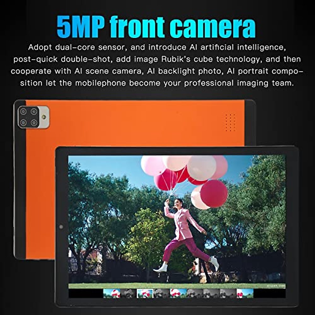 10 Inch Tablet, 4GB RAM 64GB ROM IPS Screen Night Reading Mode Octa Core Processor Support GPS BT, 3G Net 5G WiFi PC Tablet for Android