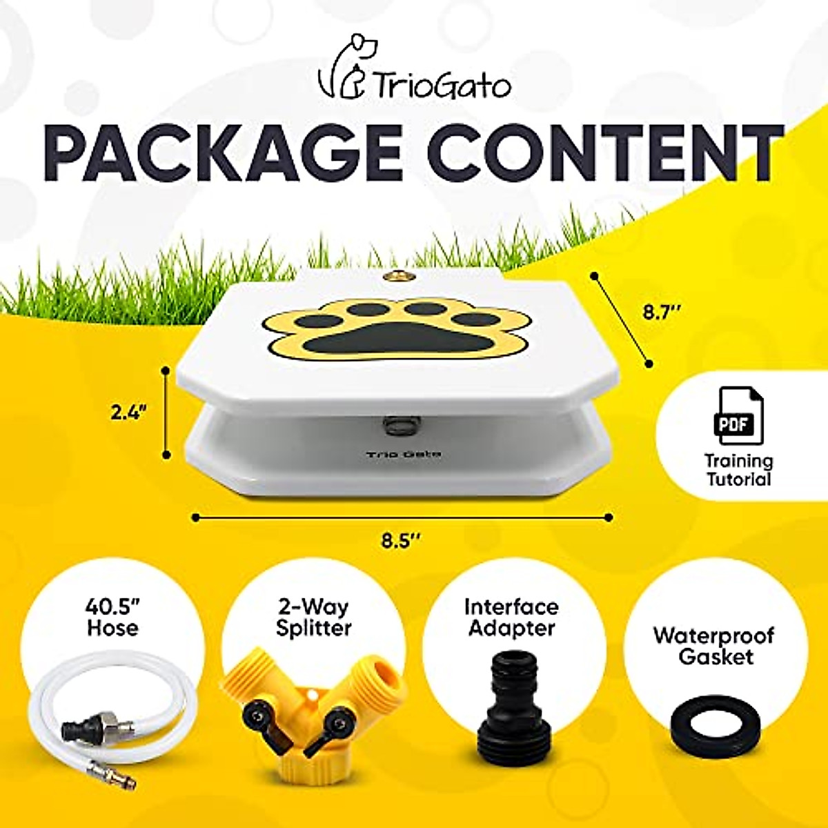 Dog Outdoor Dog Drinking Water Fountain Step On, Easy Paw Activated Drinking Pet Dispenser, Provides Fresh Water, Sturdy, Easy to Use by Trio Gato