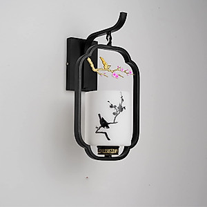 Dxb-shop Wall Sconces, Chinese Style Flower and Bird Creative Wall Lamp, Bedside Chinese Style Decorative Sconce Light, Living Room TV Background Wall Aisle Lamp,for Bedroom, Entryway, Dining Room,