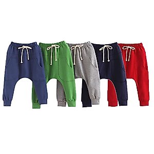Baby Boys Girls Pants Kid Toddler Cotton Hiphop Harem Pants Infant Sport Jogger,1-2T,80cm tall/ Tag size:90,Blue