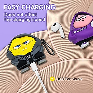[2Pack] Cartoon Cover Compatible for Airpods 3rd Generation Case, Cute Funny Air Pods 3 Character Case, Unique Design Kawaii 3D Cartoon Characters Soft Silicone AirPod 3 Case Cover for Men Women
