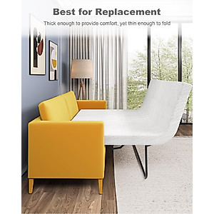 Slumbrae 4" [Queen] Sofa Bed Mattress Replacement, Memory Foam Sofa Mattress Topper with Ultra Soft Cover, CertiPUR-US Certified, White