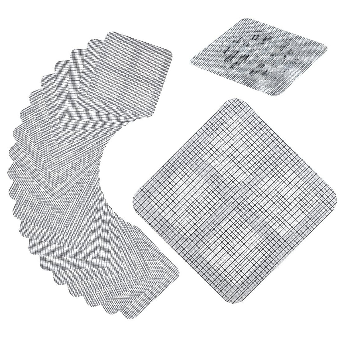 60 Pcs 4" X 4" Disposable Shower Drain Hair Catcher, Bathroom Drain Hair Catcher,Drain Mesh Cover, Drain Mesh Strainer. Suitable for bathrooms, Laundry Rooms, bathtubs, Kitchens, Sinks