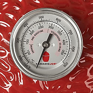 Kamado Joe KJ23RHC Classic Joe II 18-inch Charcoal Grill with Cart and Side Shelves, Blaze Red