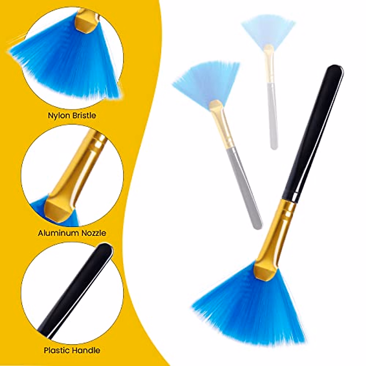 Computer Brush Set Keyboard Dusting Brush 2 Pieces Double Ended Duster Brush and 4 Pieces Fan Brushes Keyboard Cleaning Tool for Computer, Keyboard, Display Screen, Electronic Devices