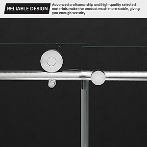 Frameless Sliding Shower Door 56-60 in W x 75 in H,Frameless Shower Door with 5/16" (8mm) Clear Tempered Glass,Silent Soft-Close Design,Brushed Nickel