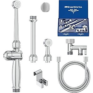 RinseWorks – Patented Aquaus 360 Diaper Sprayer - NSF Certified for Legal Installation - 3 Year Warranty – Dual Spray Pressure Controls – SafeSpray Valve Core, StayFlex Hose (ABS)