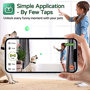 CENGCEN Pet Monitoring Camera Dog Treat Dispenser Two-Way Audio HD WiFi Dog Camera with 130° View, Remote Tossing App Compatible with Android/iOS, Supports Cloud Storage, Night Vision, Wall Mounted