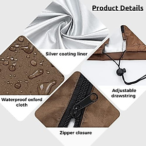 Anjetan Patio Swing Cover, Waterproof 3 Triple Seater Hammock Cover for Garden Glider Chair Patio Furniture, All Weather Protection Outdoor Furniture Protector, 87 x 49 x 67 inches 420D（Coffee）