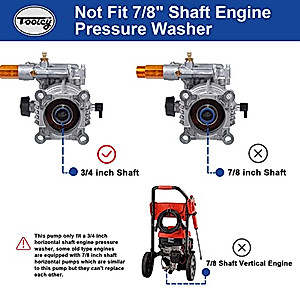 TOOLCY 3/4" Shaft Horizontal Pressure Washer Pump - Max 3100 PSI @ 2.5 GPM - Power Washer Pump for Gas Washer - Replacement Pump for Honda, Simpson, Ryobi etc.