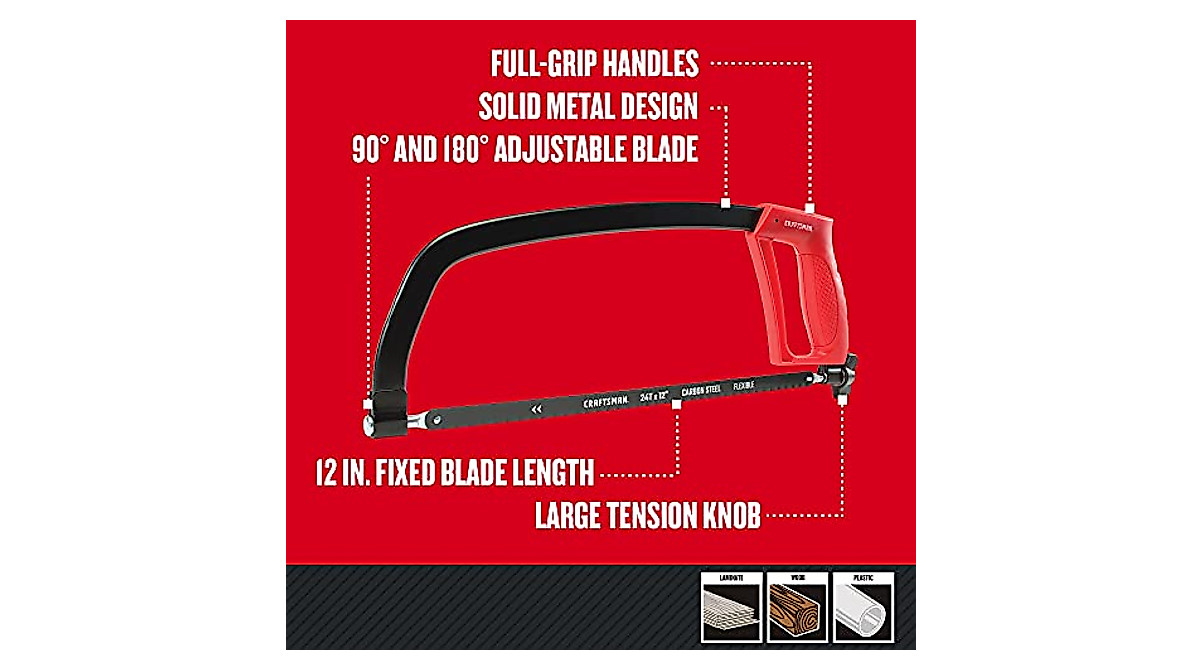 Craftsman Hand Saw 12-Inch Hacksaw for Precise Cuts and Comfort