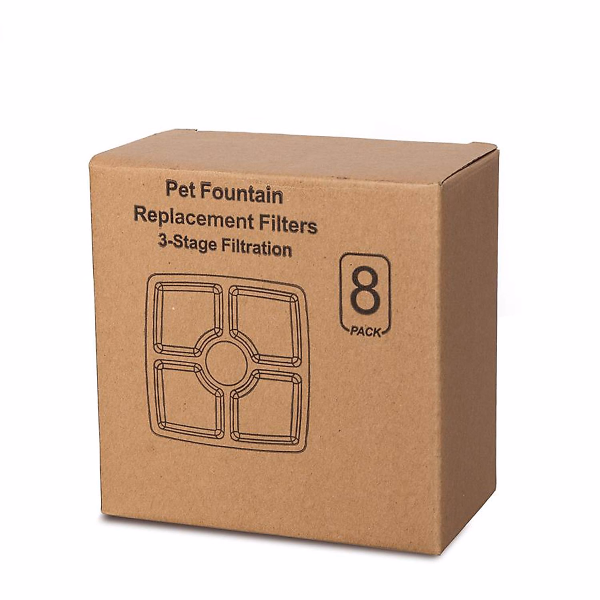 Cat Water Fountain Filters, 8 Packs Filter for Automatic Cat Water Filter, Carbon Replacement Filter for 84oz/2.5L Pet Water Fountain, Dog Water Dispensers