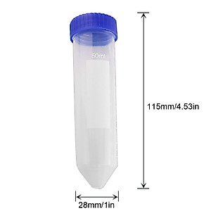 JCBIZ 12pcs 50ml Screw Mount Conical Centrifuge Tubes with Scale EP Tube with Screw Cap for Processing Precision Samples and Storing Tiny Samples