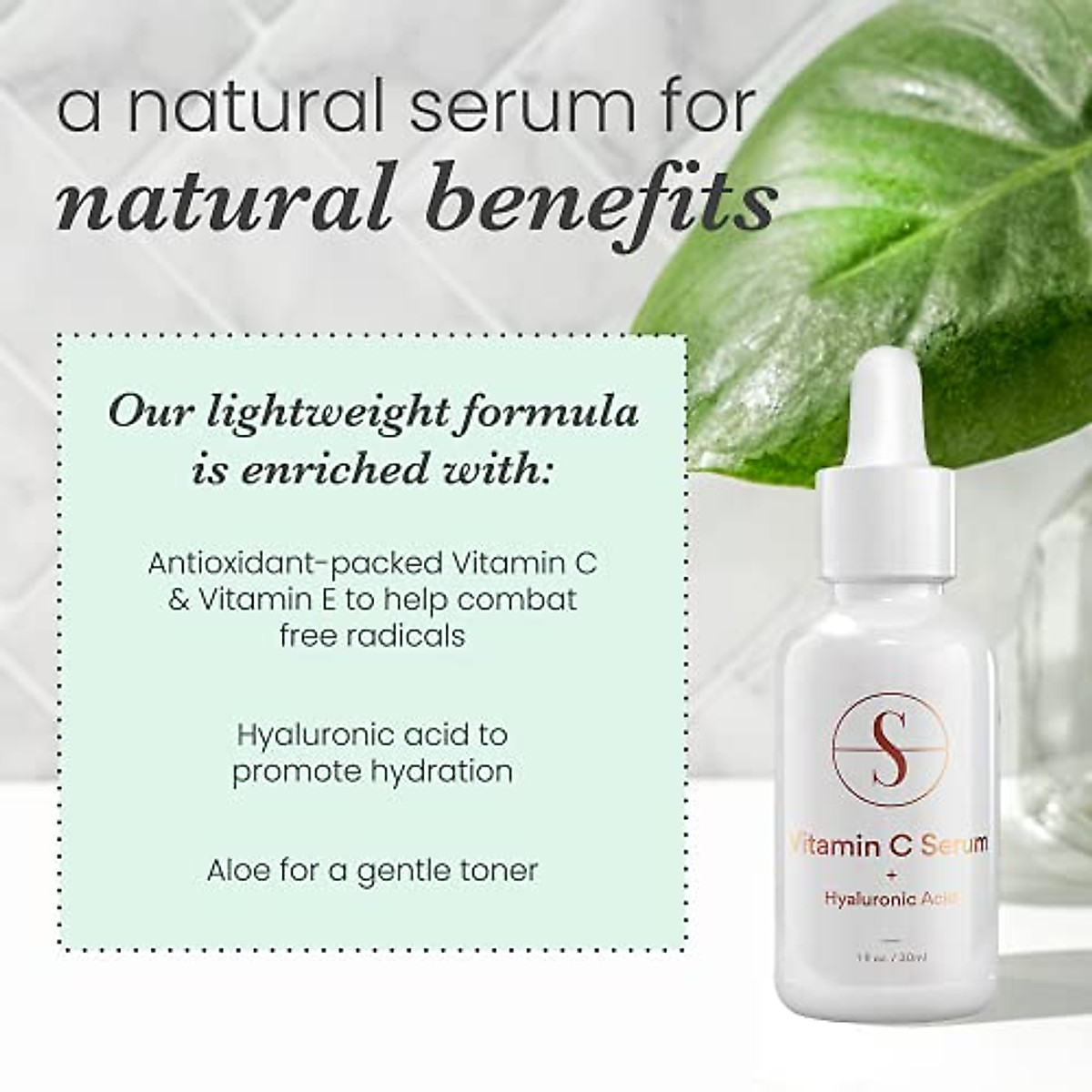 ﻿Sdara Skincare Vitamin C Serum for Face with Hyaluronic Acid 5% - 1 fl oz Skin Brightening Face Serum to Reduce the Look of Sun, Age, and Dark Spots