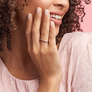 PANDORA Shimmering Wish Ring, Sterling Silver, Clear Cubic Zirconia, Size 7