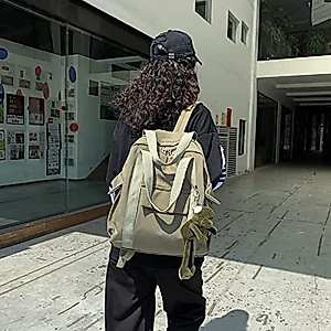 New Solid Color Waterproof Backpack Simple School Bag Casual Backpack Travel Bag School Backpack (Green)