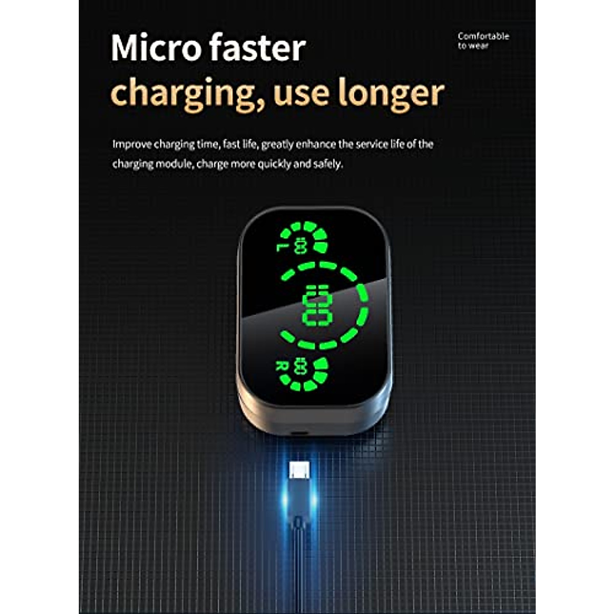 Volt Plus TECH Wireless V5.3 LED Pro Earbuds Compatible with Your Bose SoundSport Free IPX3 Bluetooth Water & Sweatproof/Noise Reduction & Quad Mic(Black)