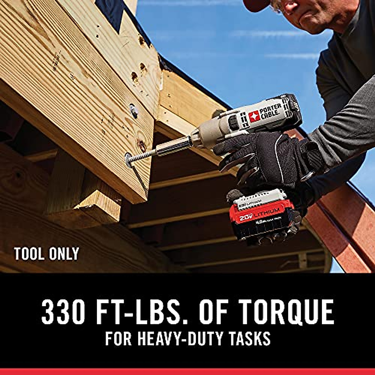 PORTER-CABLE 20V MAX* Impact Wrench, 1/2-Inch, Tool Only (PCC740B)