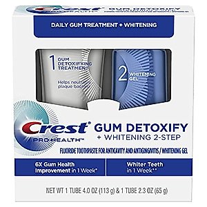 Crest Pro-Health Gum Detoxify + Whitening Two- Step Toothpaste, 4.0 and 2.3 oz