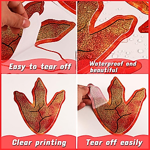 QUXOZHLU 80 Pieces Dinosaur Decor Footprints Dinosaur Party Decorations Dinosaur Wall Decals Peel and Stick Dinosaur Wall Stickers Floor Decals Dinosaur Room Decor for Boys,Baby,Bedroom,Nursery