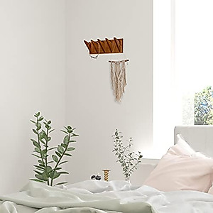 NHZ Wall Mounted Coat Rack, Coat Rack Hooks Set 2, Coat Rack Wall Mount Heavy Duty Wooden for Closet Room, Bathroom, Bedroom. (Brown)
