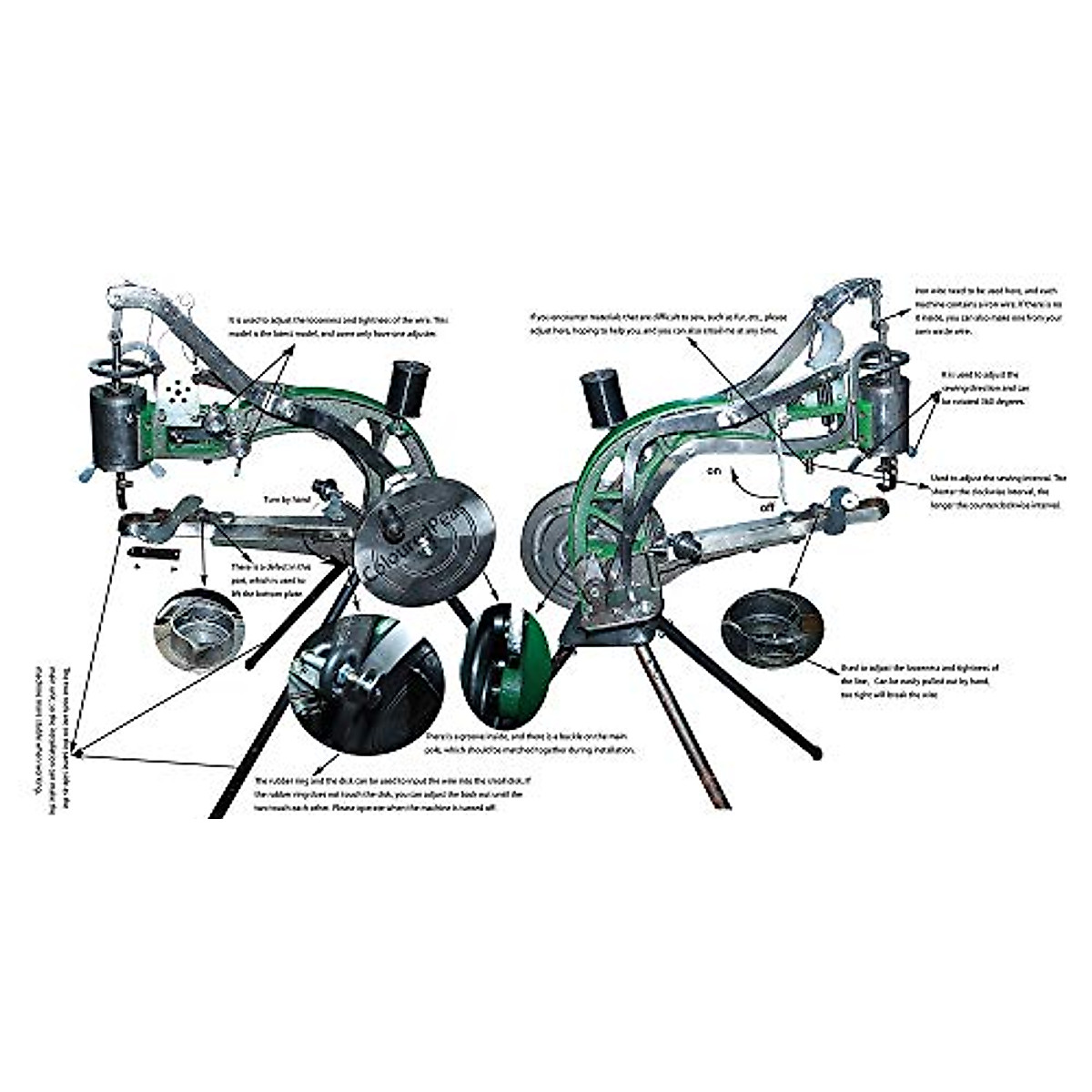 ColouredPeas (the Latest Upgraded Version 10 -Bearings) Shoe Repair Hand Sewing Machine, Shoe Cobbler Machine with Nylon Line, Manual Mending for Shoes/Bags/Clothes/Quilts/Coats/Trousers…