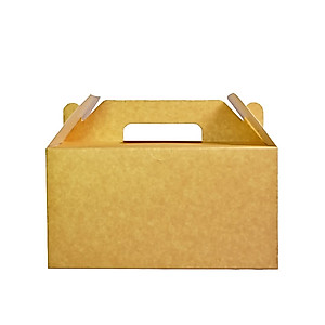 PandaPanda gable boxes (50 pcs) with handle (8.3 * 5.1 * 4.5 inches) for foods, gifts and party favors (100 oz) environment friendly